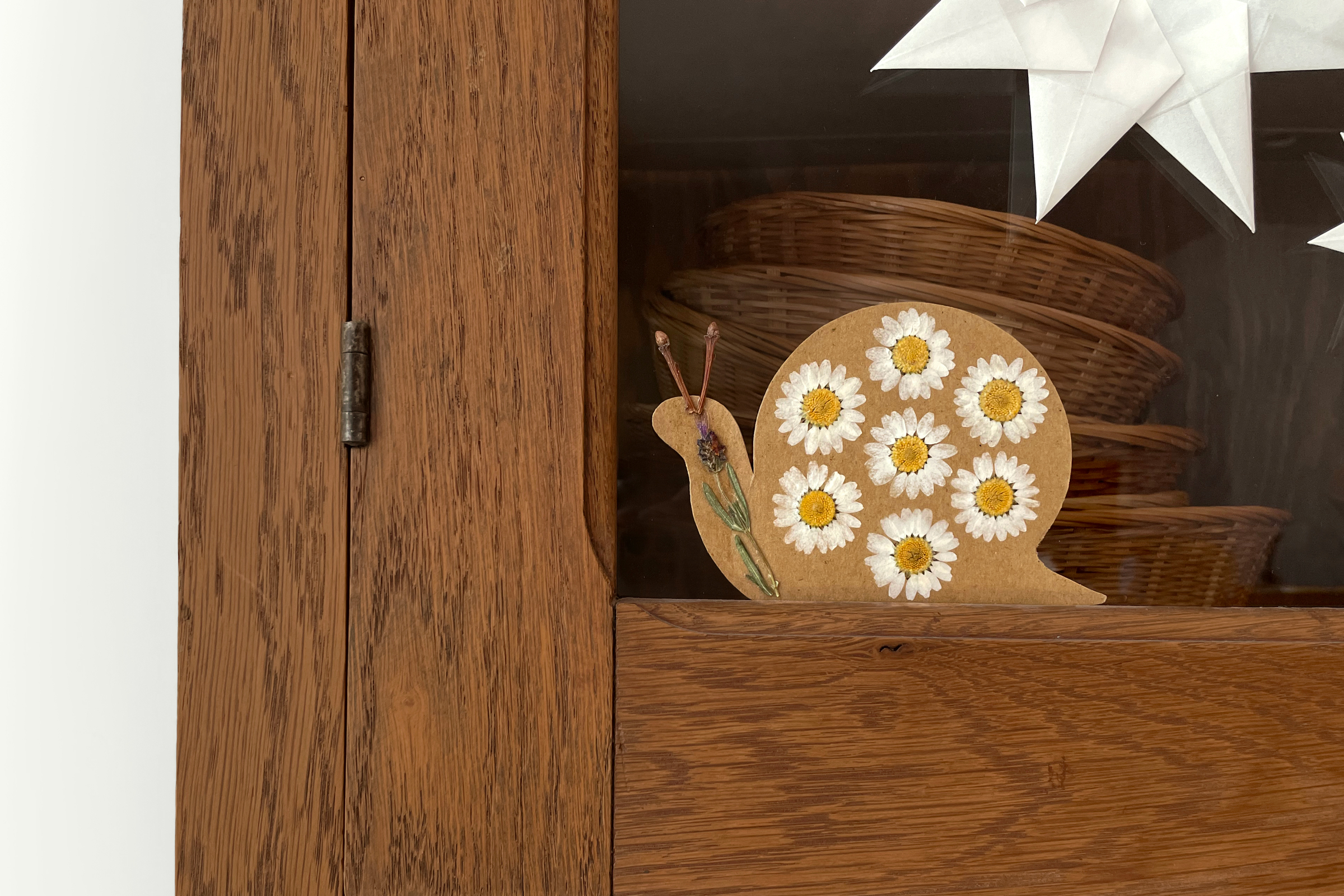 DIY Pressed Flower Cardboard Snails - Woodlark Blog