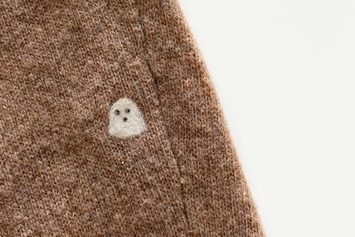 How to Mend a Hole With a Needle Felted Ghost Patch - Woodlark Blog